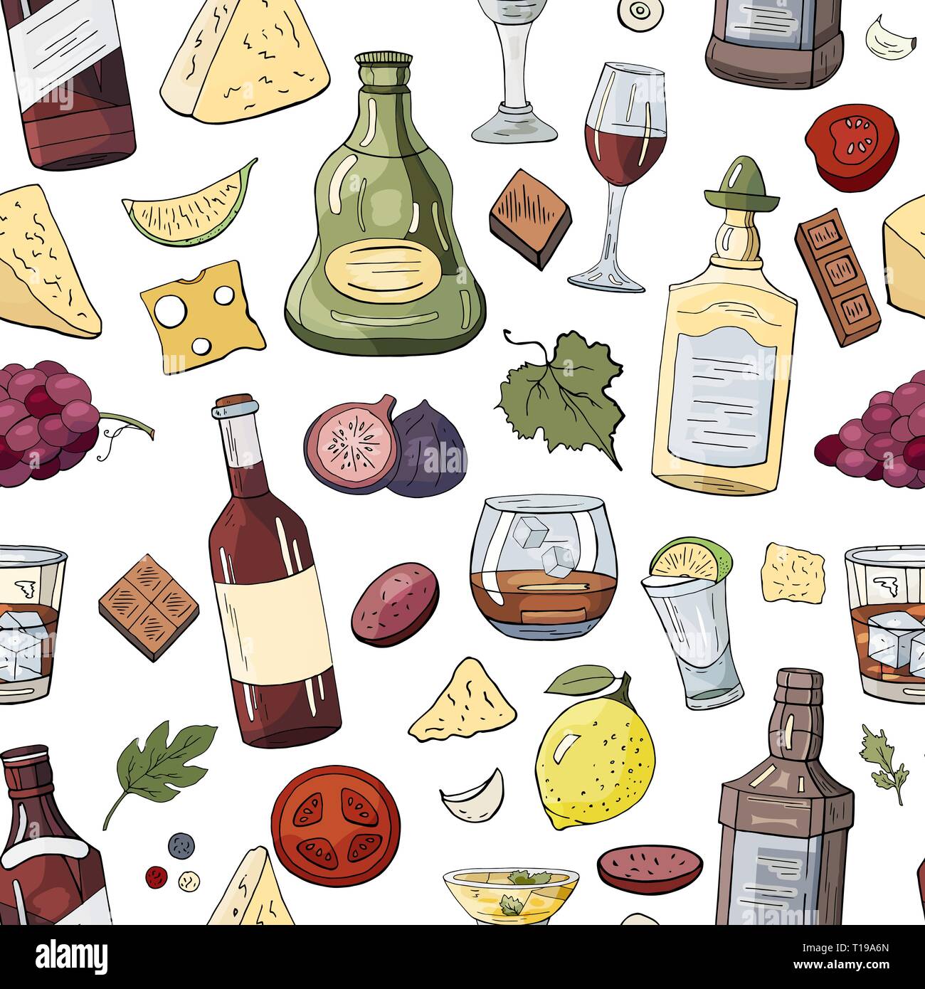 Seamless pattern with alcohol bottles and drinks Stock Vector Image ... Seamless pattern with alcohol bottles and drinks Stock Vector Image ...