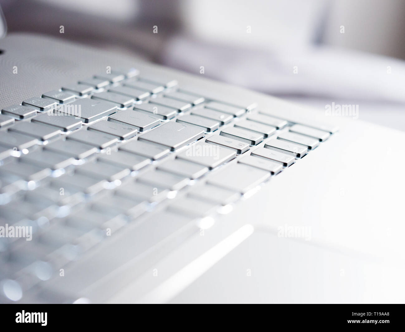 laptop computer detail with copy space and shallow depth of field Stock ...