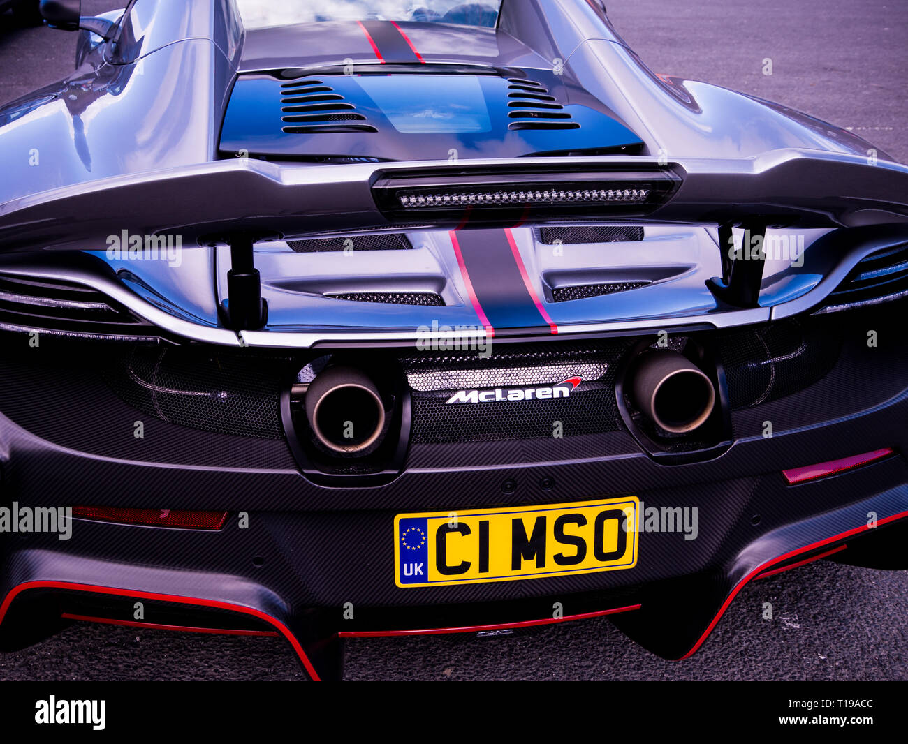 McLaren 675LT, rear view, Wales, UK Stock Photo - Alamy