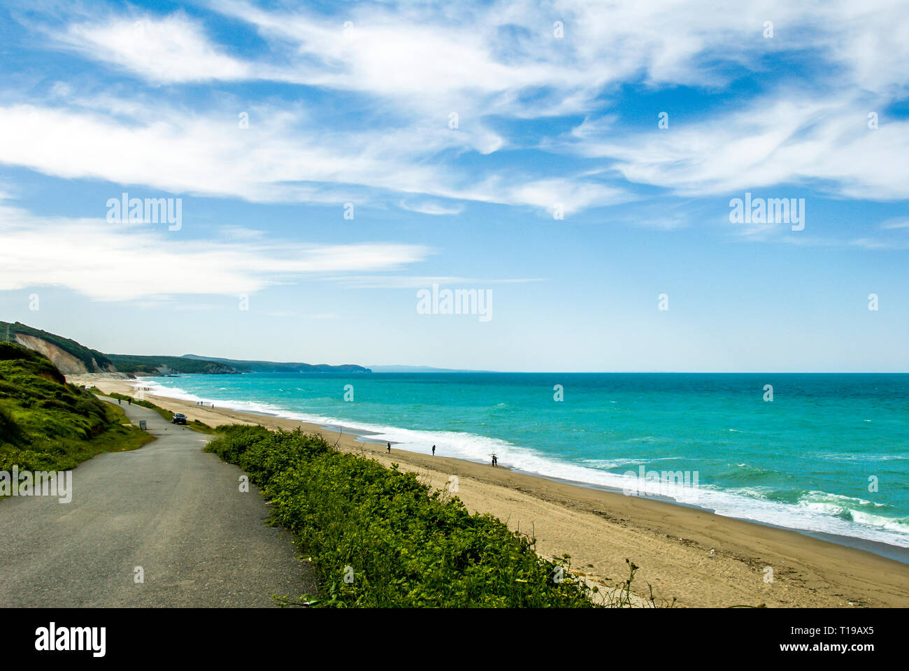 Istanbul, Turkey, 19 May 2017: Sea and way of Cingoz Nature Park ...