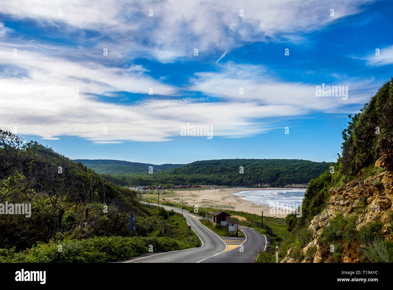 Istanbul, Turkey, 19 May 2017: Sea and way of Cingoz Nature Park ...