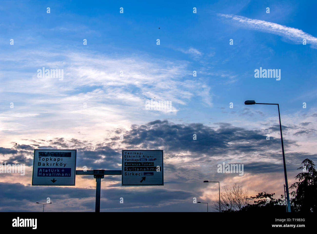 Istanbul, Turkey, 29 January 2019: City Signs Stock Photo - Alamy