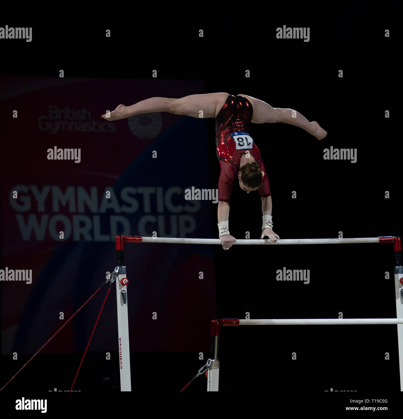 Aliya Mustafina (Russia) in action during Gymnastics World Cup 2019 at ...