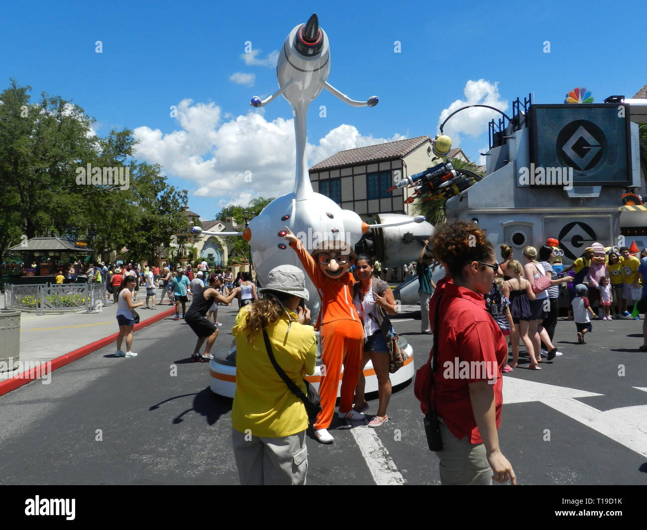 Lady posing for photograph at Universal Studios, Orlando Florida Stock ...