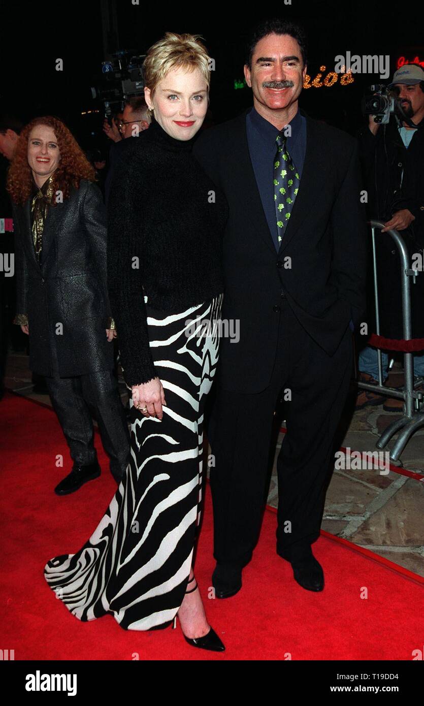 LOS ANGELES, CA - February 11, 1998: Actress SHARON STONE & fiance PHIL ...