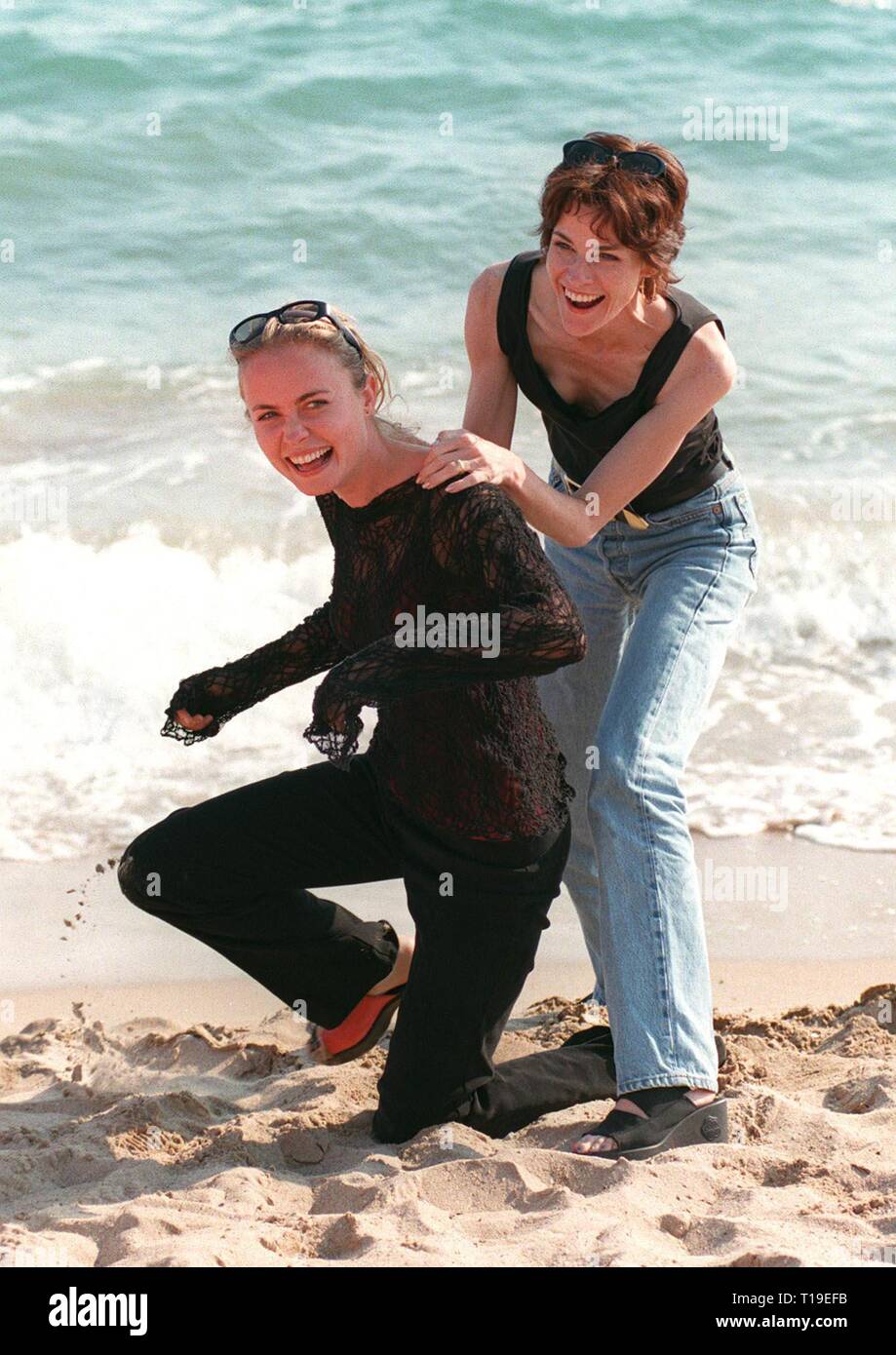 CANNES, FRANCE - May 20, 1998: Actresses ALLY SHEEDY (right) & RADHA ...