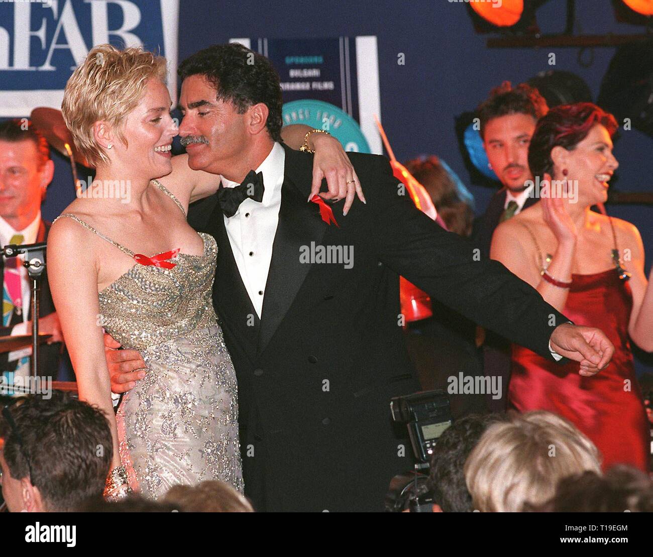 CANNES, FRANCE - May 21, 1998: Actress SHARON STONE dancing with ...
