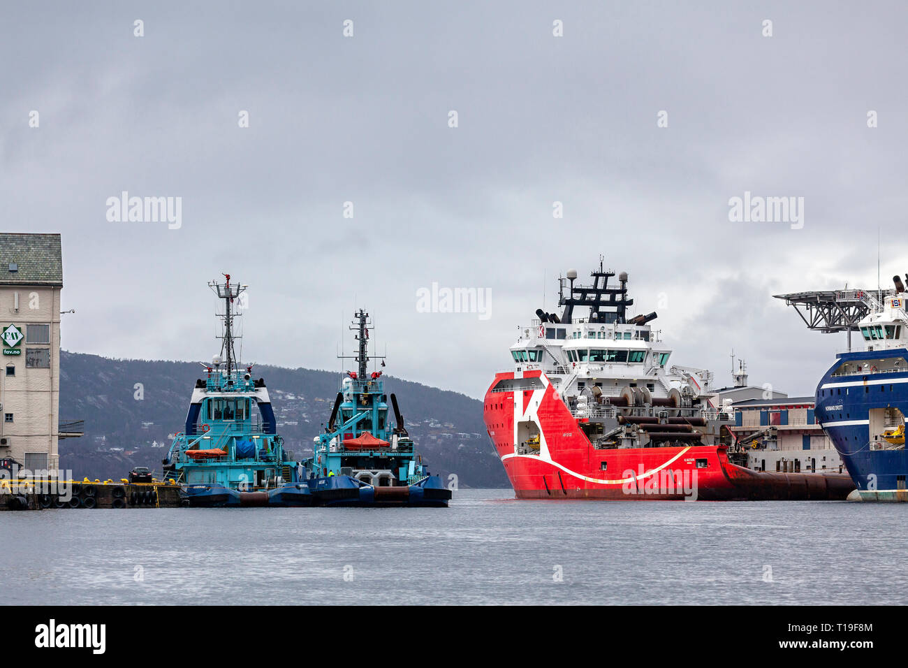 Two tug boats Vivax and Silex moored at Tollbodkaien in the port of ...