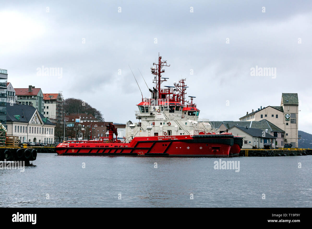 Tug boats BB Power and BB Server alongside at Tollbodkaien quay in the ...