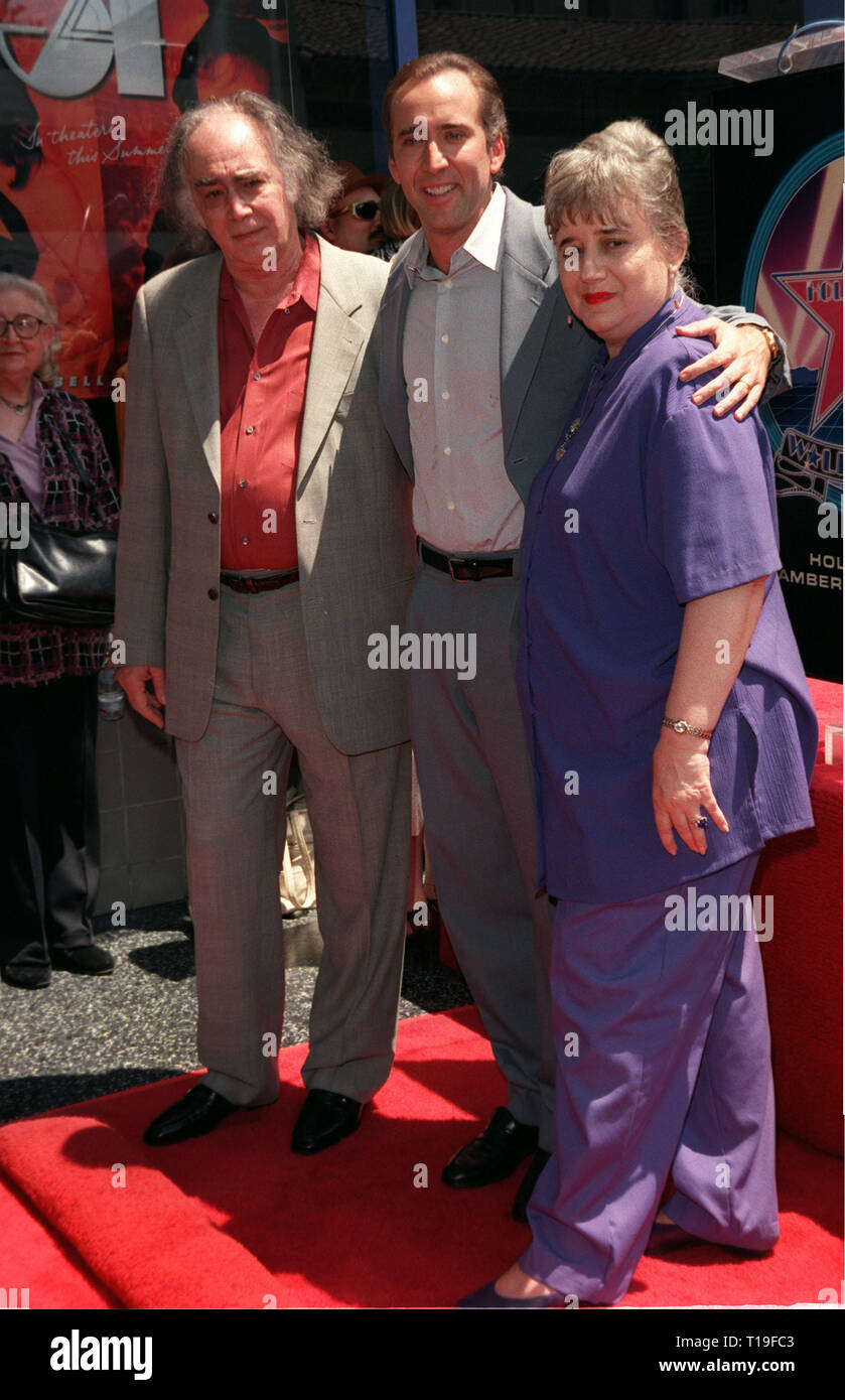 LOS ANGELES, CA - July 31, 1998: Actor NICOLAS CAGE & parents at the ...