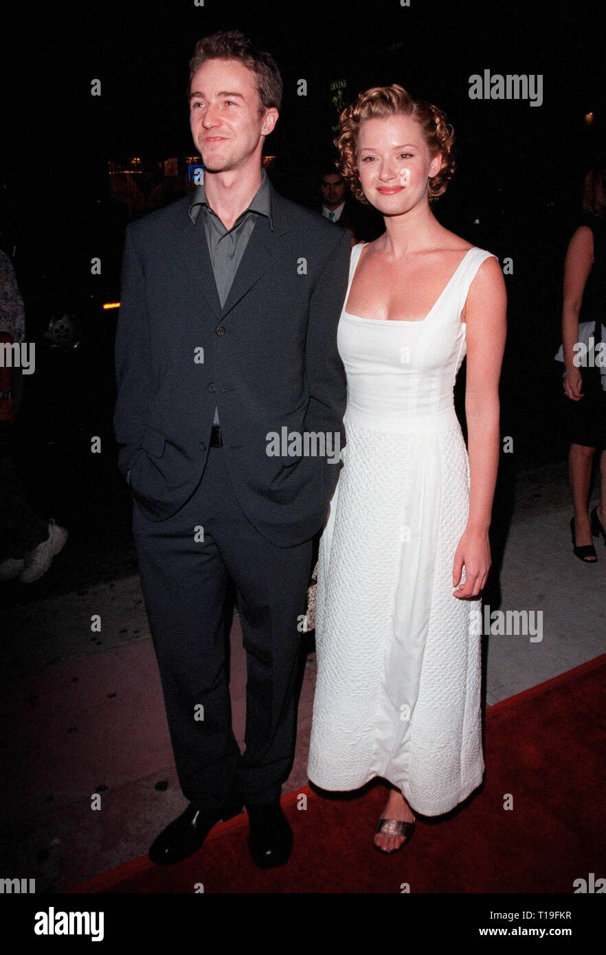 LOS ANGELES, CA - August 25, 1998: Actor EDWARD NORTON & actress ...