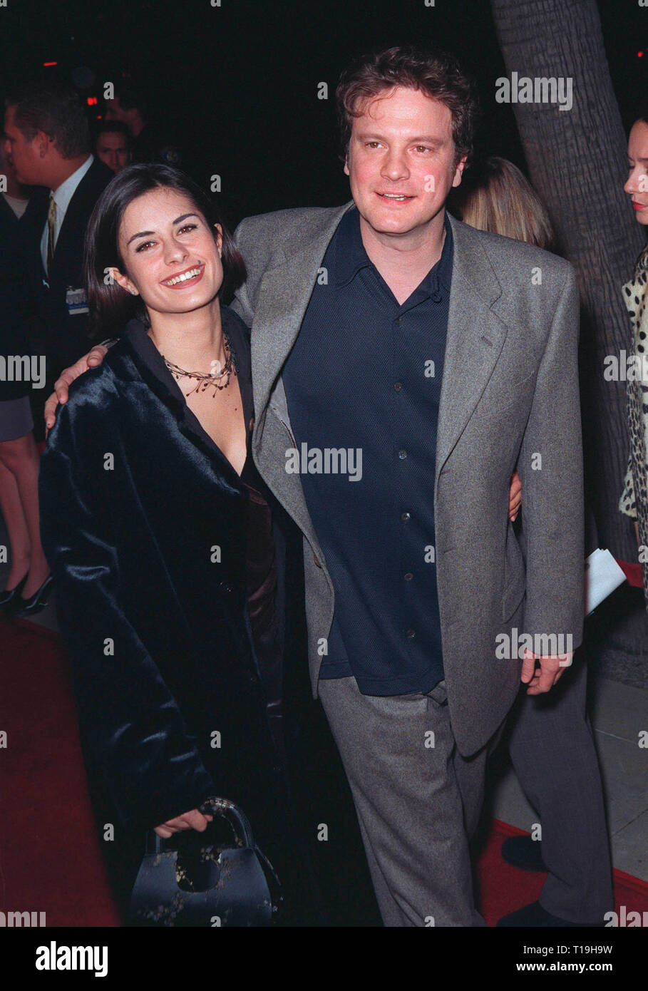 LOS ANGELES, CA - December 9, 1998: Actor COLIN FIRTH & wife LIVIA ...