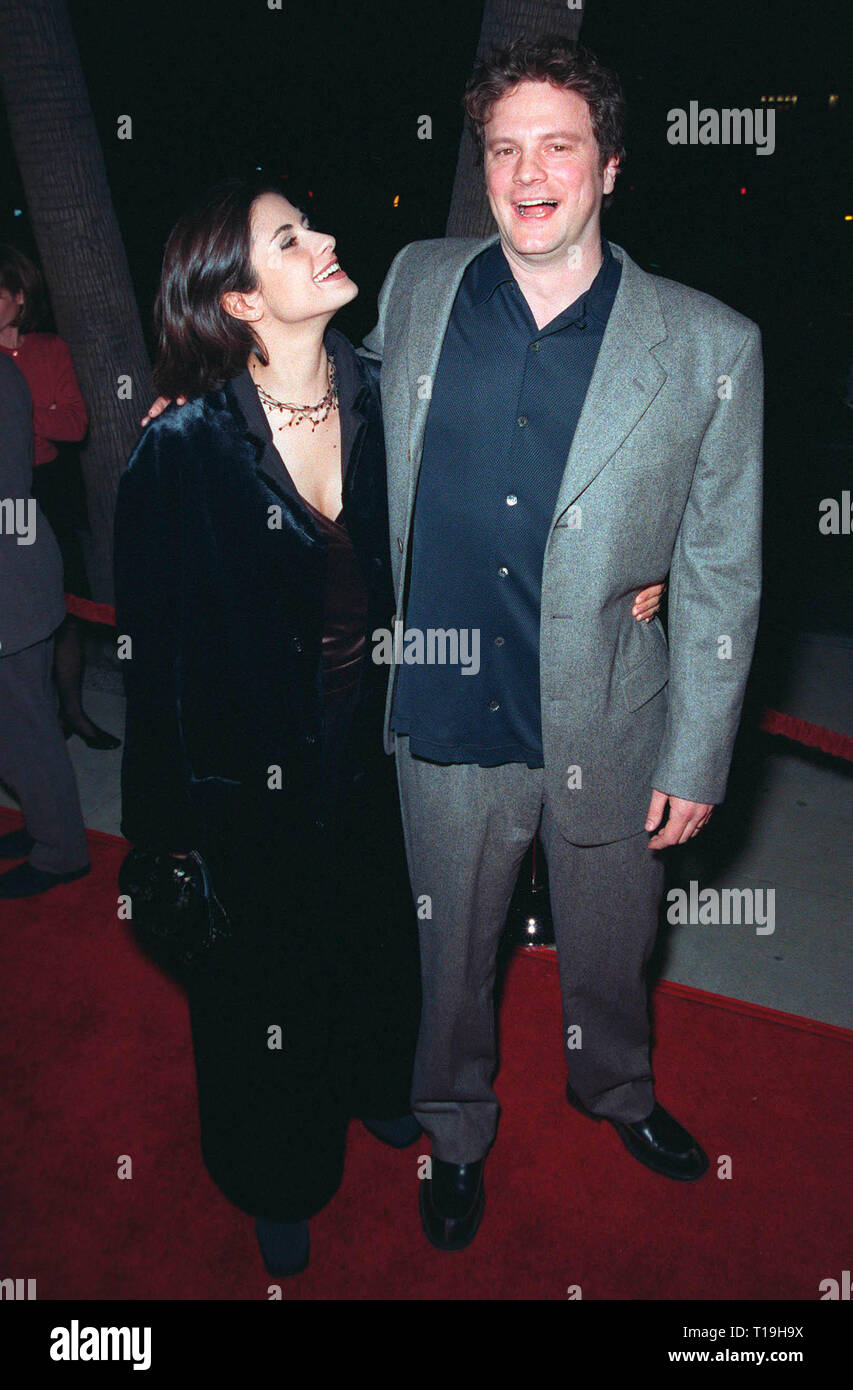 LOS ANGELES, CA - December 9, 1998: Actor COLIN FIRTH & wife LIVIA ...