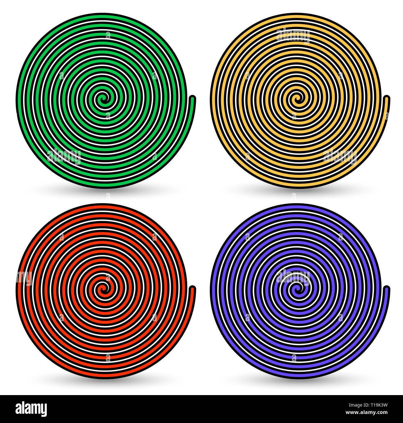 Set of spiral elements Stock Photo - Alamy