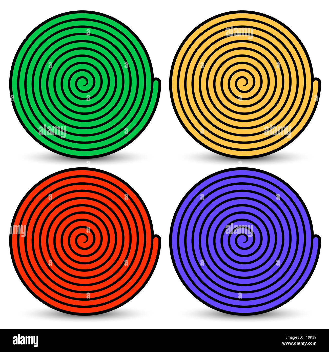 Set of spiral elements Stock Photo - Alamy