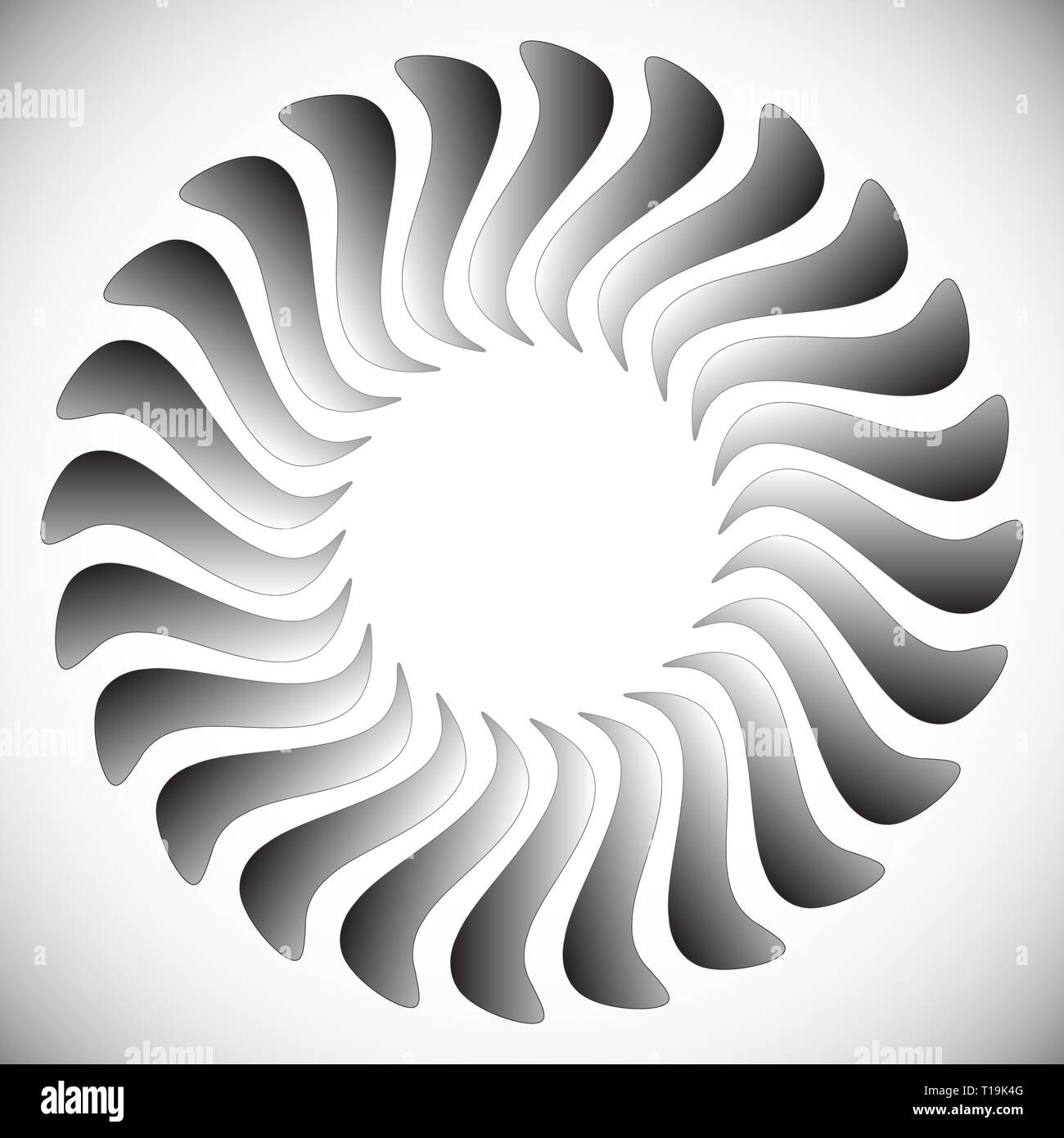 Abstract spinning, twirling graphics with rotating shapes. Spiraling ...