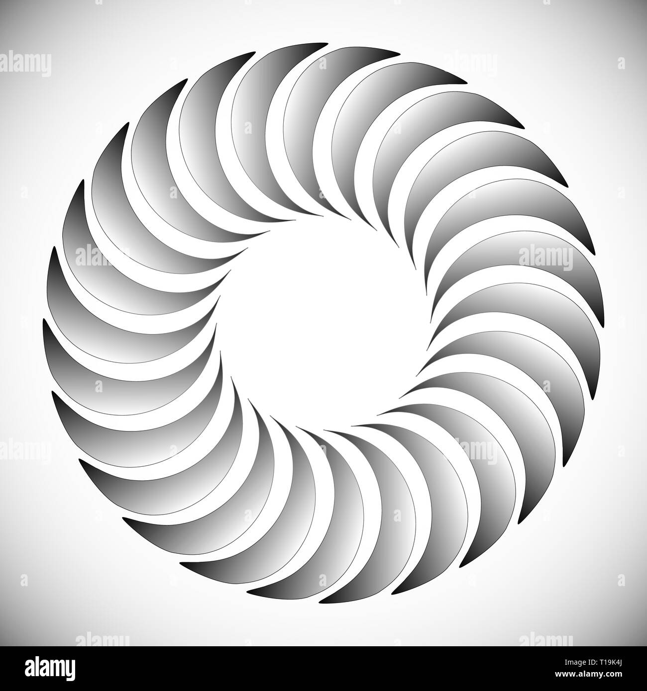 Abstract spinning, twirling graphics with rotating shapes. Spiraling ...