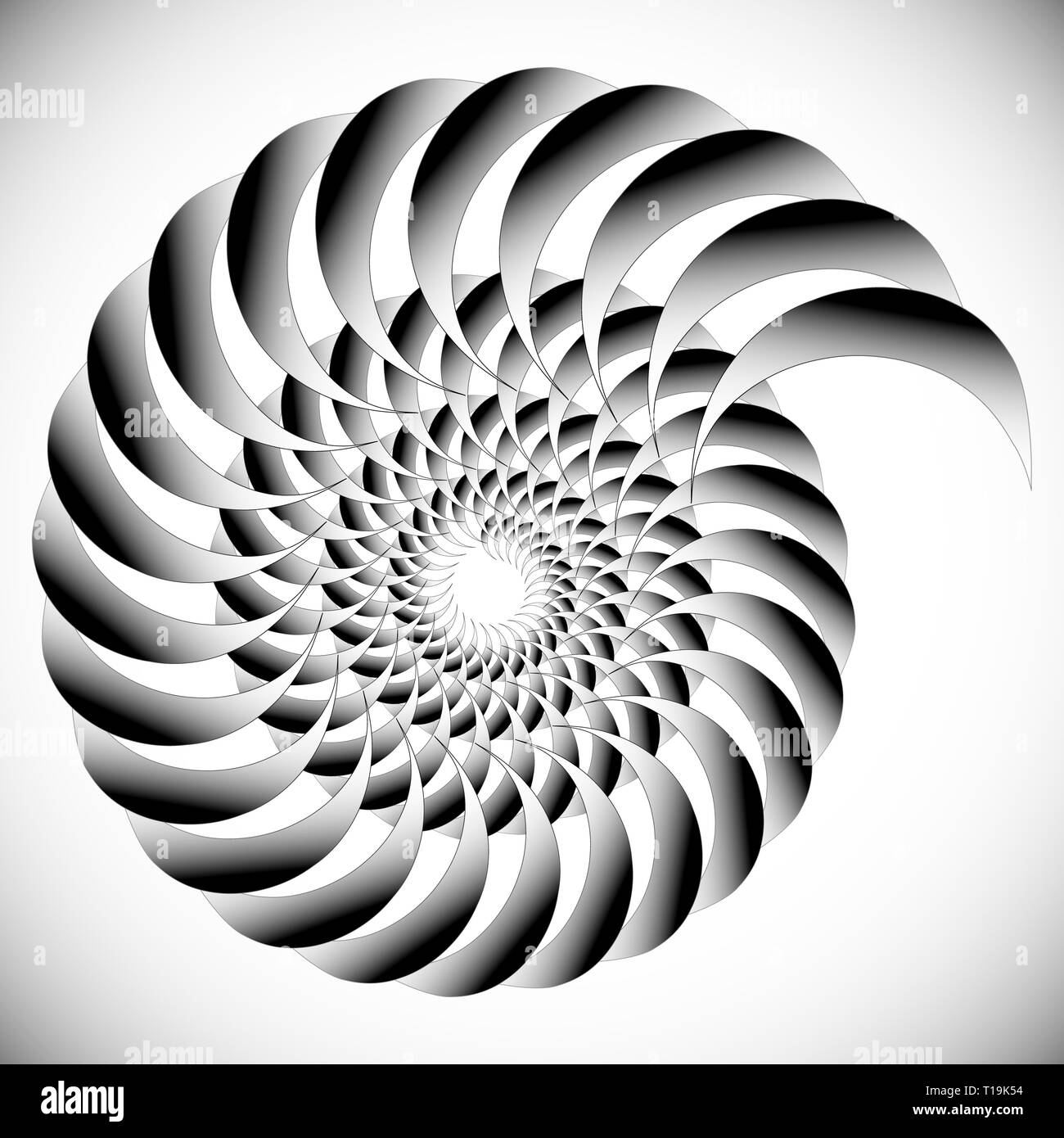 Abstract spinning, twirling graphics with rotating shapes. Spiraling, swirling element Stock ...