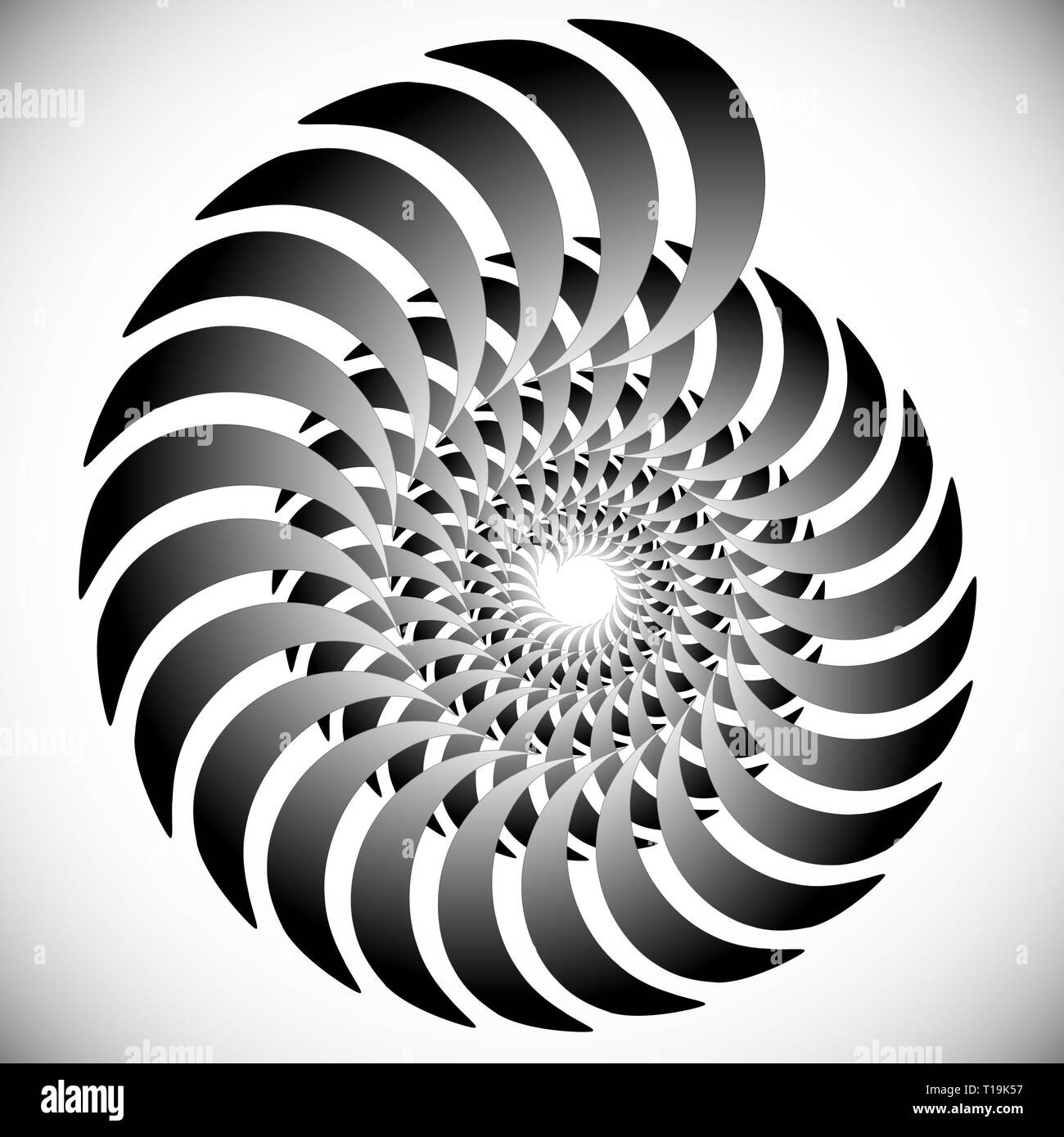 Abstract spinning, twirling graphics with rotating shapes. Spiraling, swirling element Stock ...