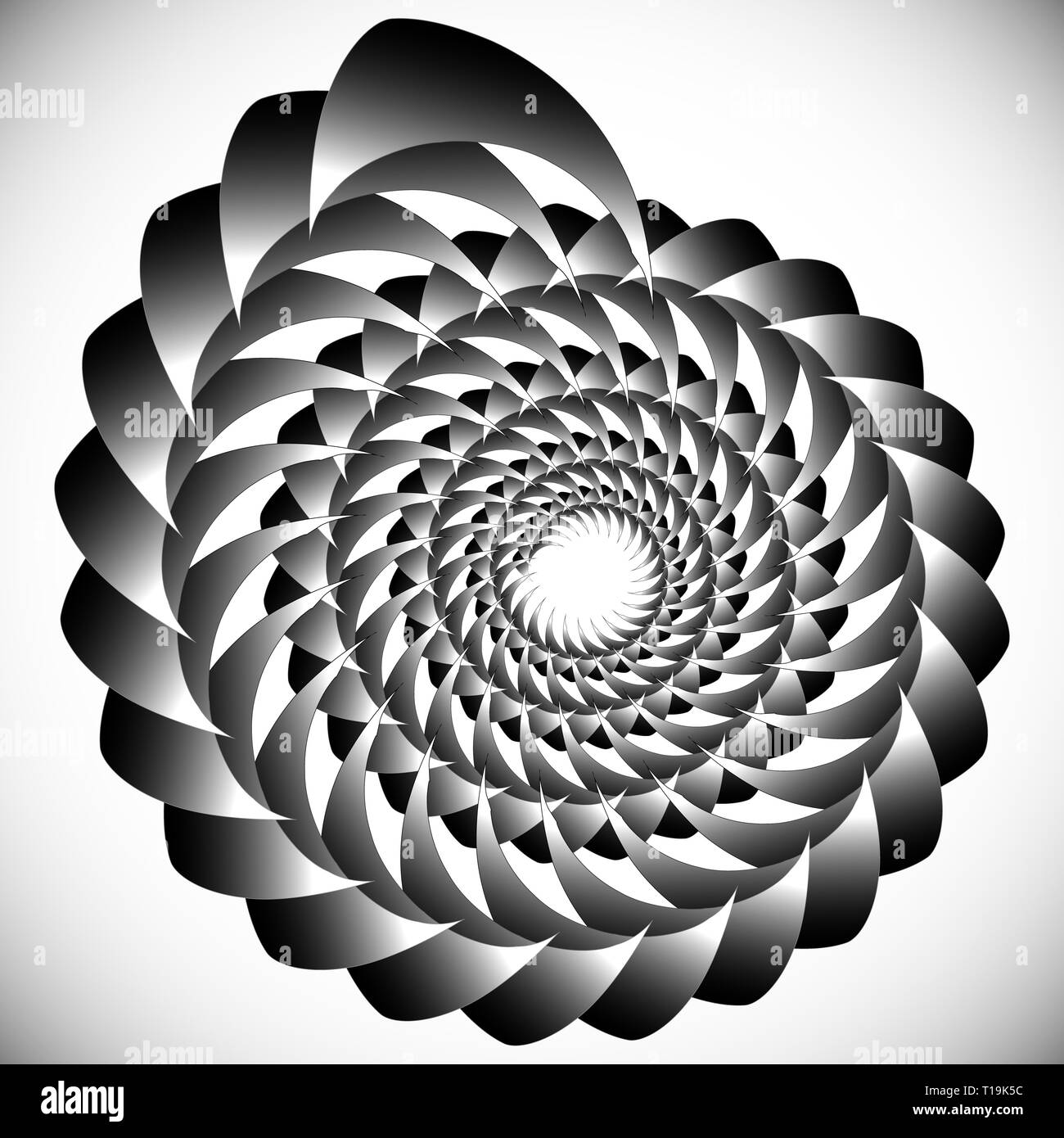 Abstract spinning, twirling graphics with rotating shapes. Spiraling, swirling element Stock ...