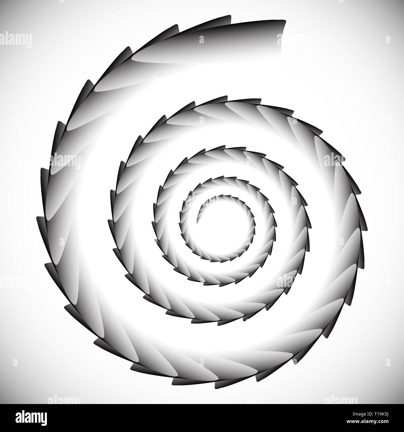 Abstract spinning, twirling graphics with rotating shapes. Spiraling ...