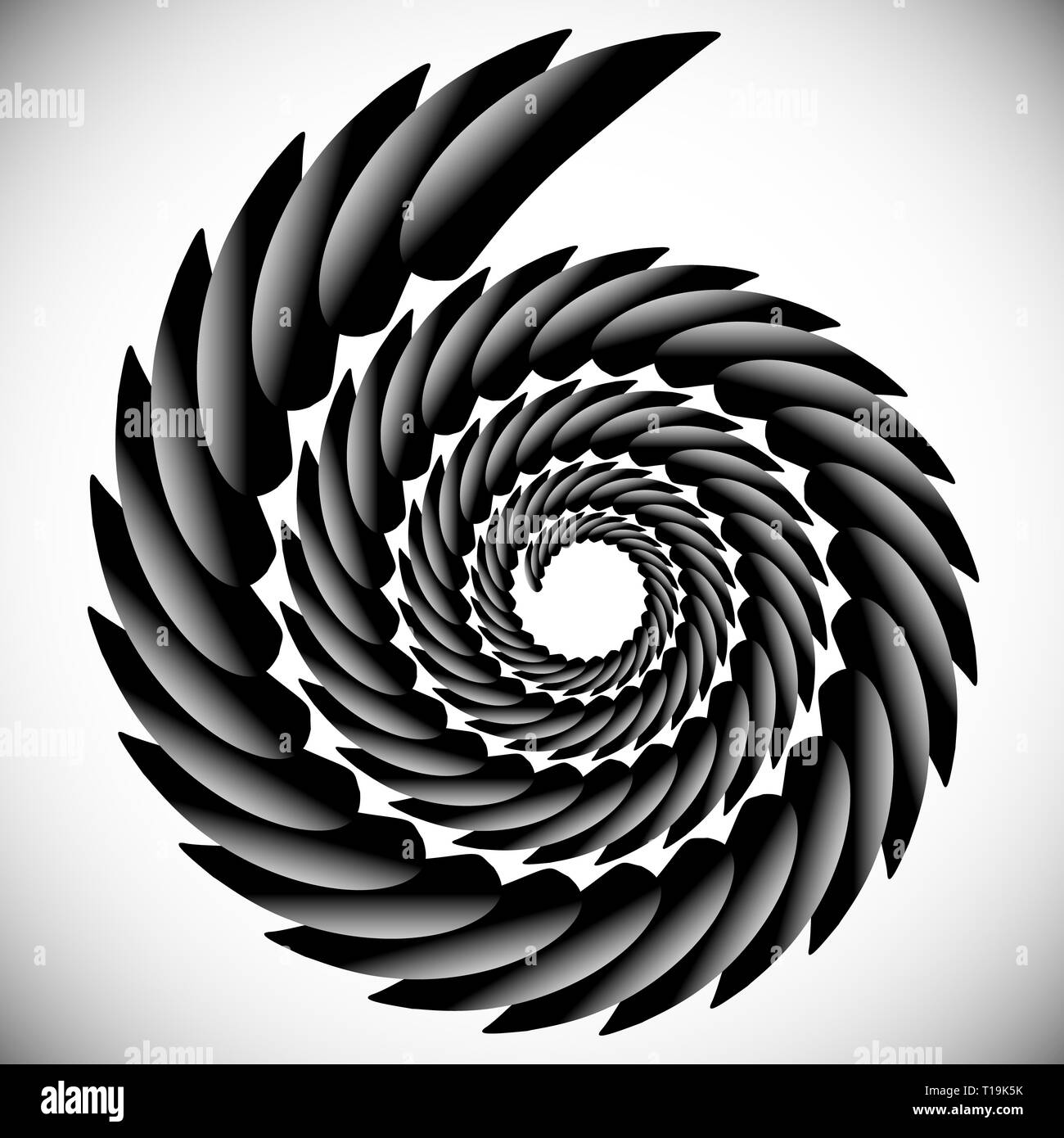 Abstract spinning, twirling graphics with rotating shapes. Spiraling ...