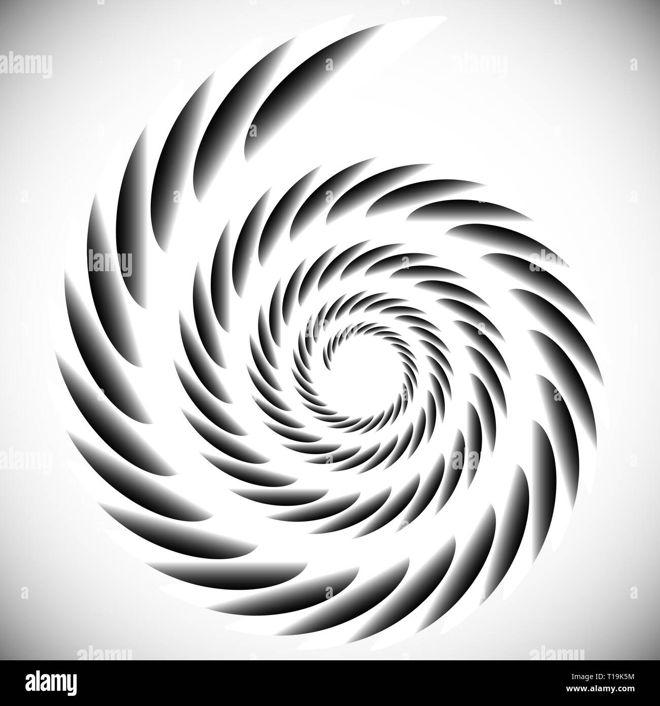Abstract spinning, twirling graphics with rotating shapes. Spiraling, swirling element Stock ...