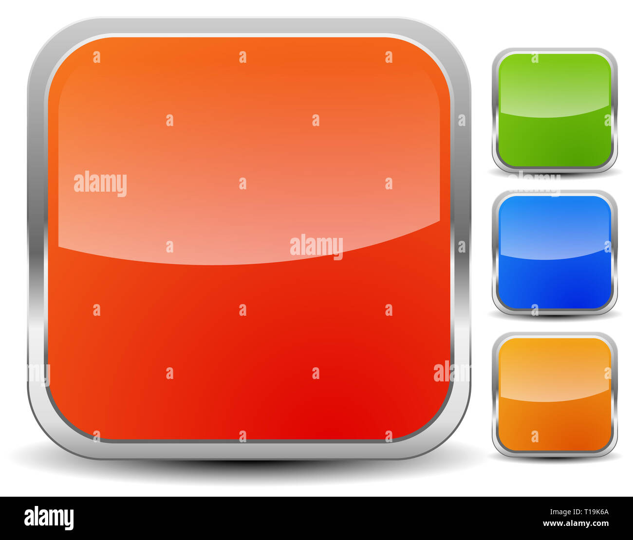 Empty squares icon, symbol backgrounds. Buttons. Vector illustration ...