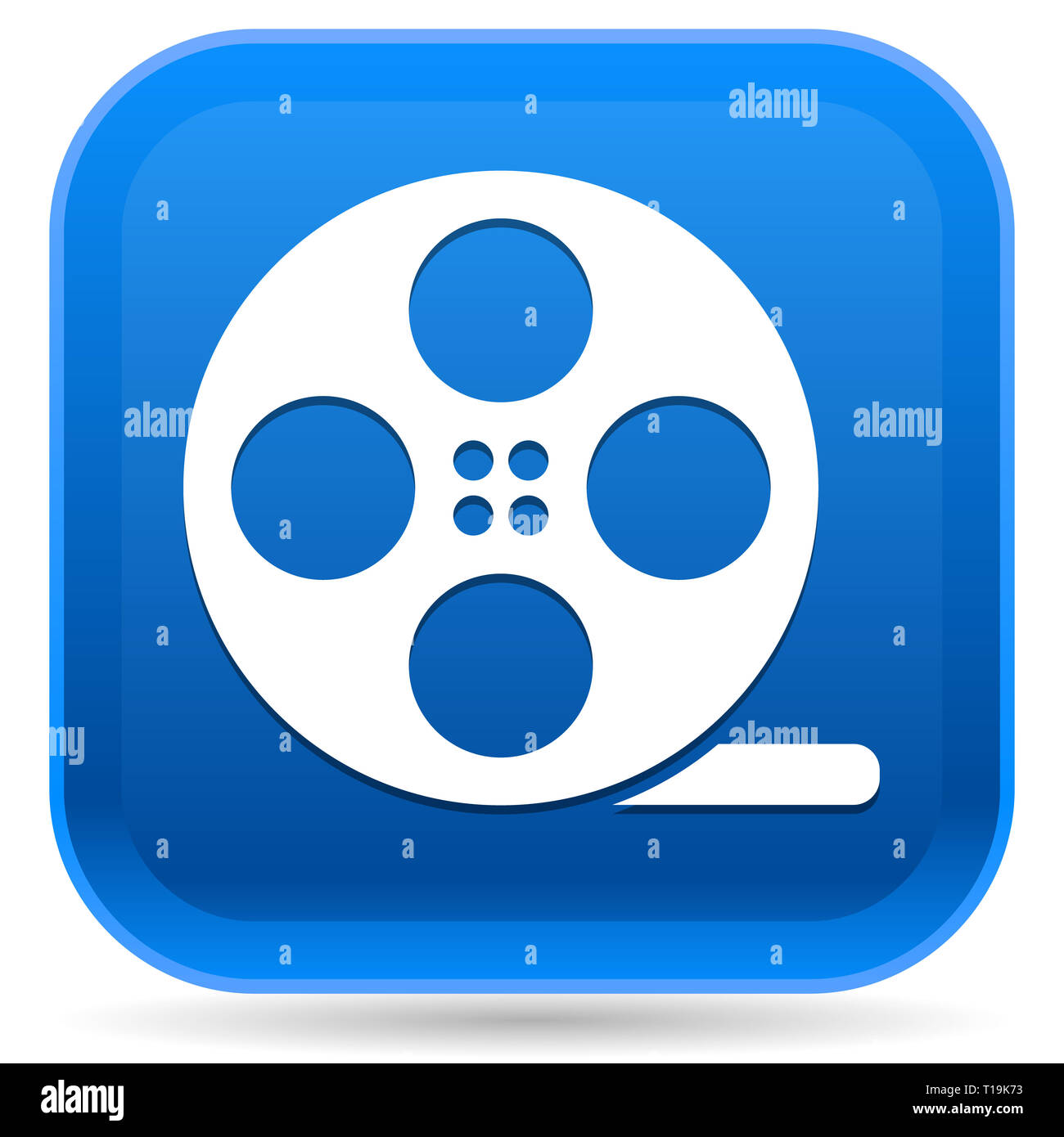 Rounded Square Icon with Film Roll Symbol Stock Photo - Alamy