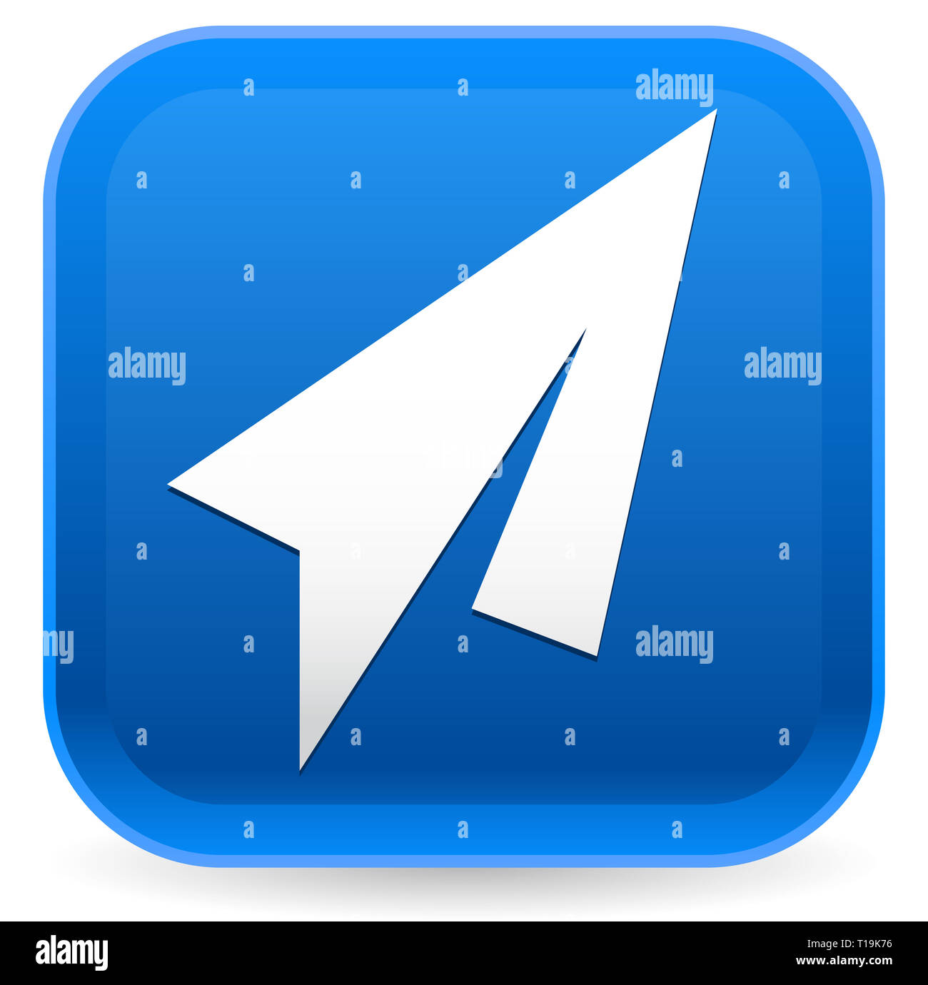 Square, Modern Icon with Paper White Plane Symbol Stock Photo - Alamy