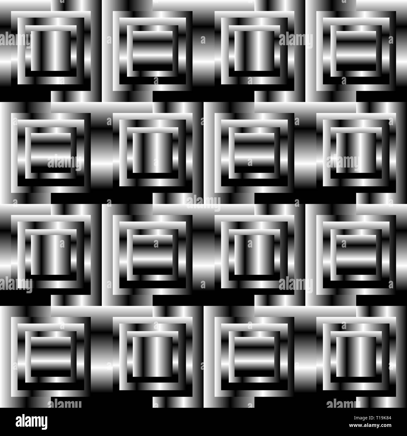 Squares abstract geometric pattern. Grayscale, seamlessly repeatable ...