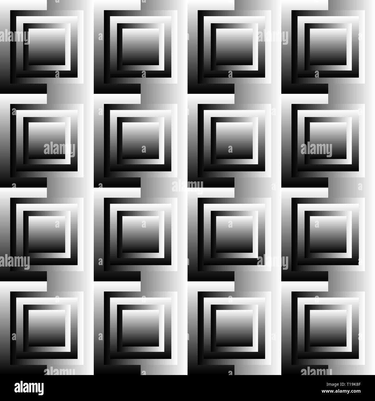 Squares abstract geometric pattern. Grayscale, seamlessly repeatable ...