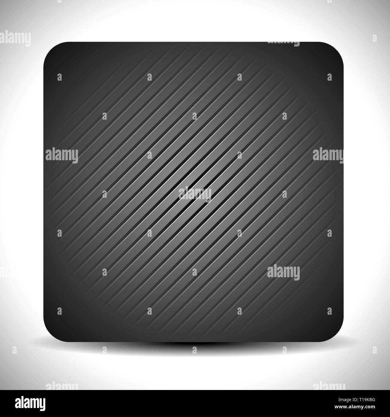 Vector illustration of an empty square plate, button with slanting ...