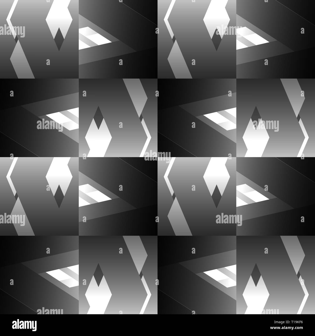 Abstract grayscale, black and white geometric pattern. editable vector ...