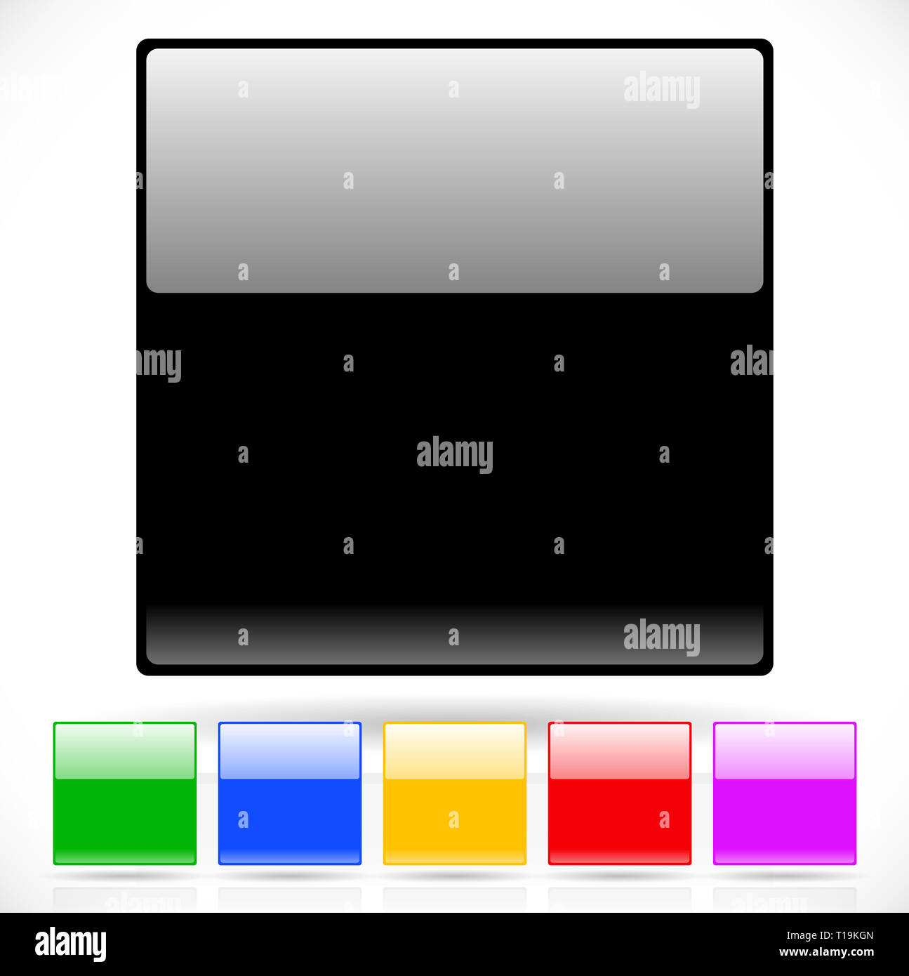 Eps 10 vector illustration of Glossy regular square icon backgrounds ...