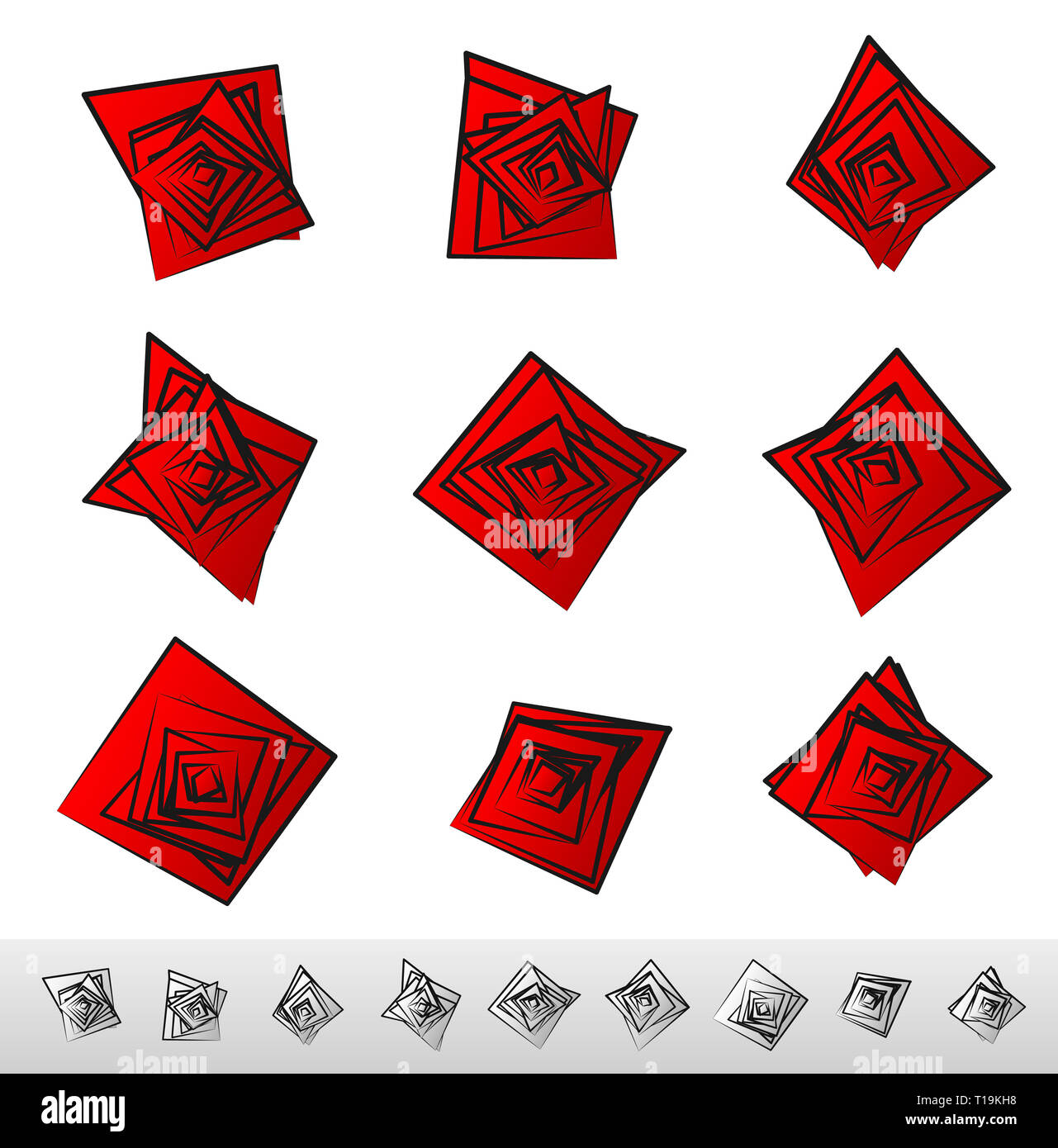 Abstract spikey, angular shapes. (colored and uncolored versions Stock ...