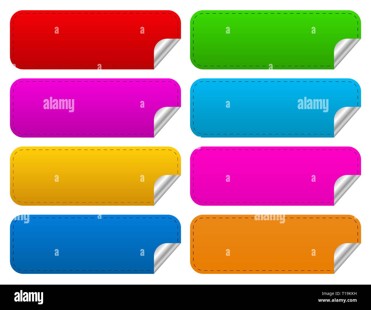 Horizontal sticker with sewing and peel Stock Photo - Alamy