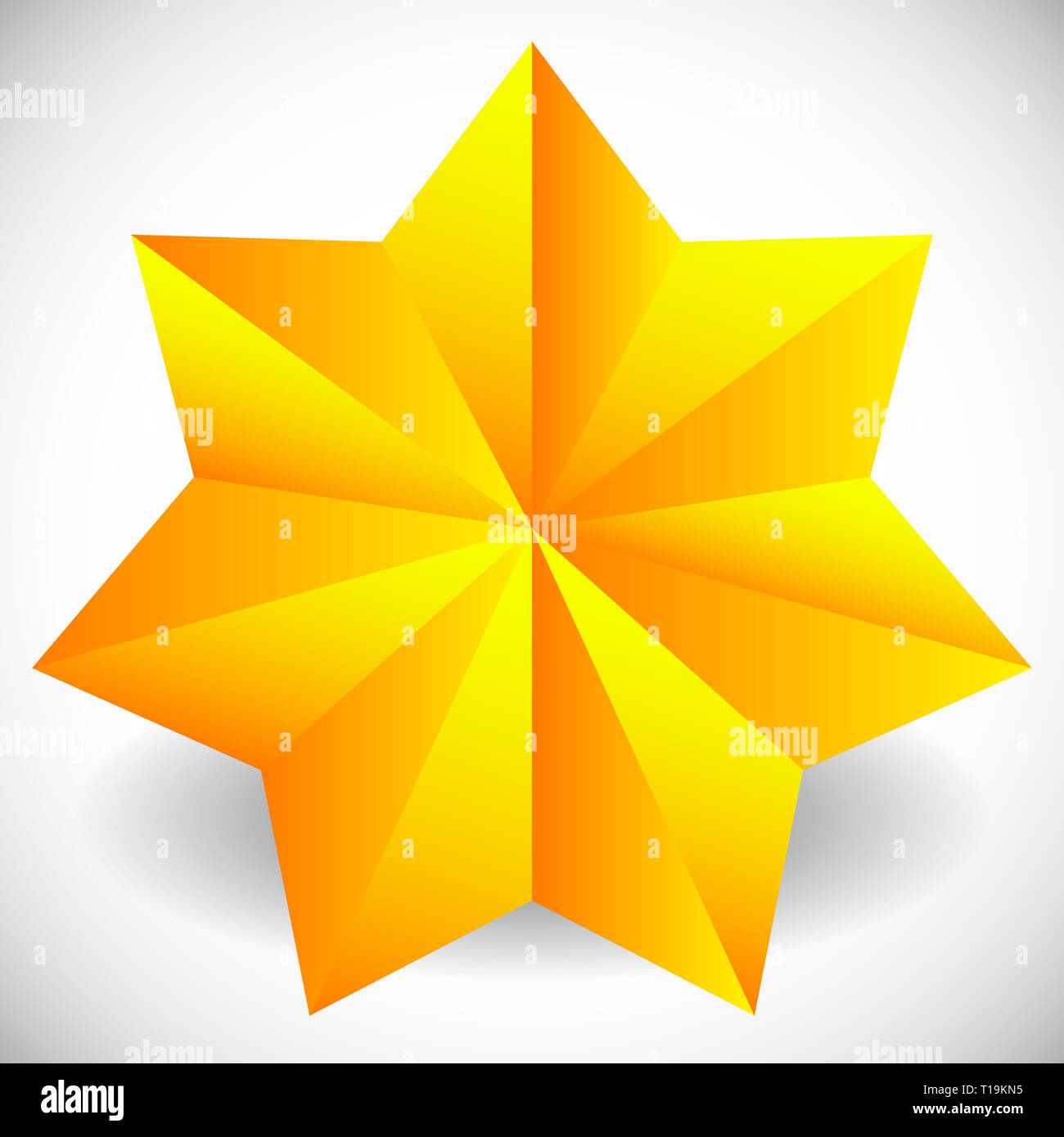 Faceted star vector illustration with shadow isolated Stock Photo - Alamy