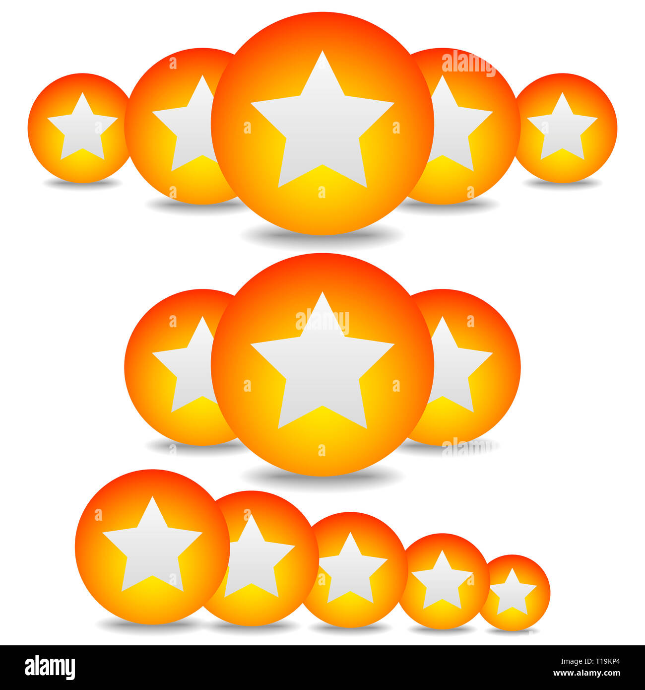 Different star compositions. Stars in circles with 3 and 5 stars Stock ...