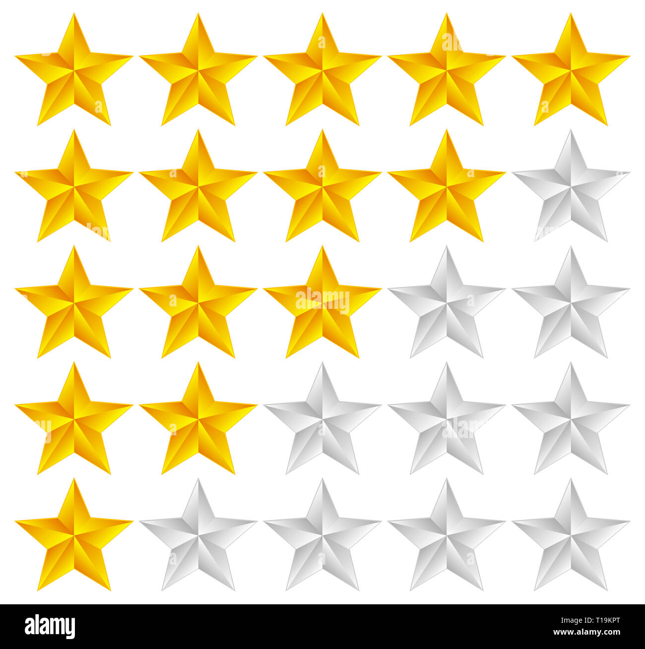 Eps 10 Vector Illustration of Star Rating Template Vector with 3d stars ...