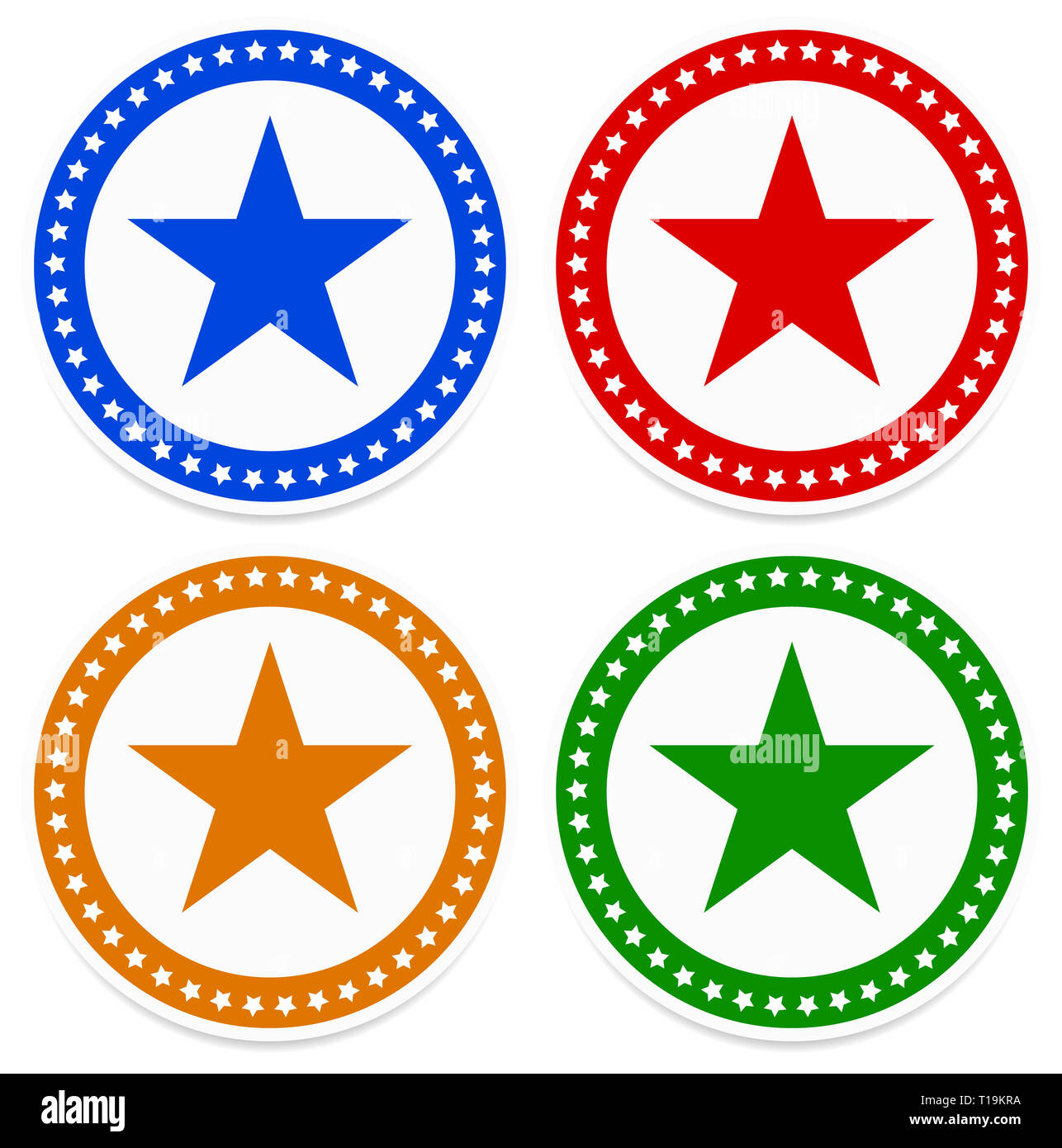Simple star badges Stock Photo - Alamy