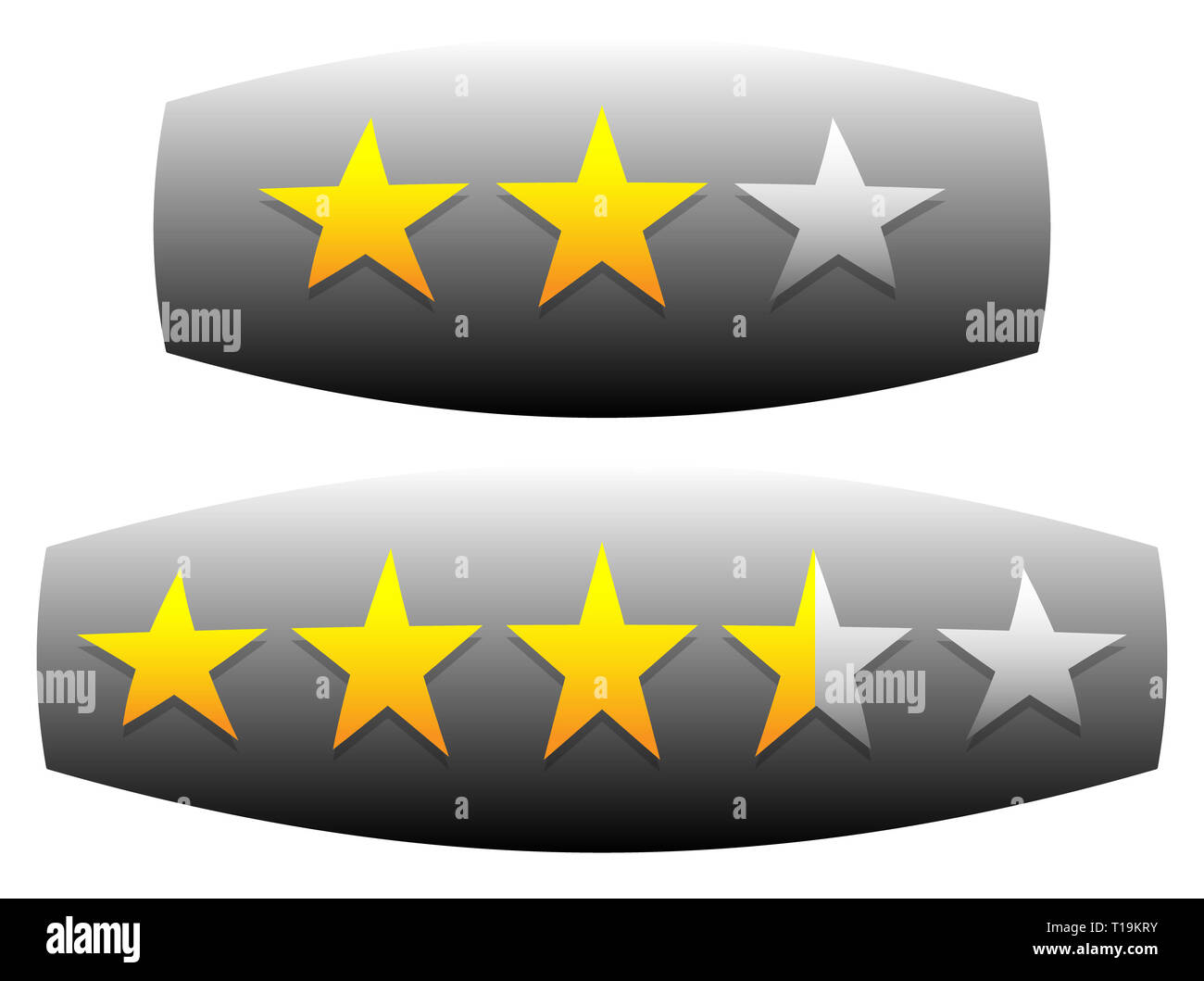 Star rating on plate. eps 10 vector illustration Stock Photo - Alamy