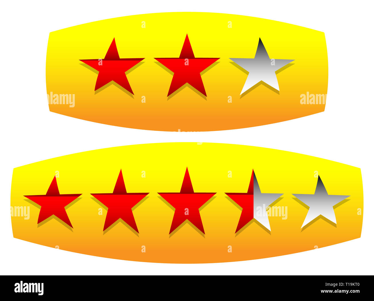 Star rating on plate. eps 10 vector illustration Stock Photo - Alamy