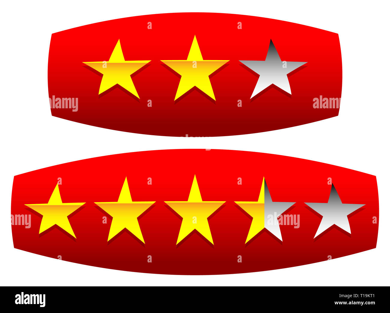 Star rating on plate. eps 10 vector illustration Stock Photo - Alamy