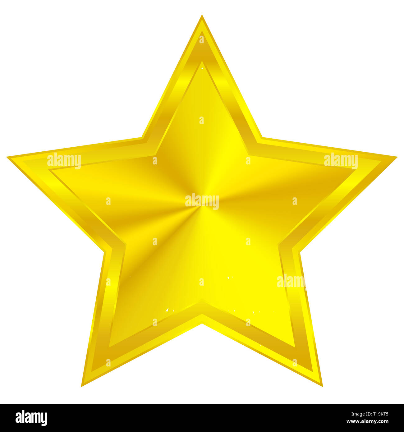 Golden star with conical gradient Stock Photo - Alamy