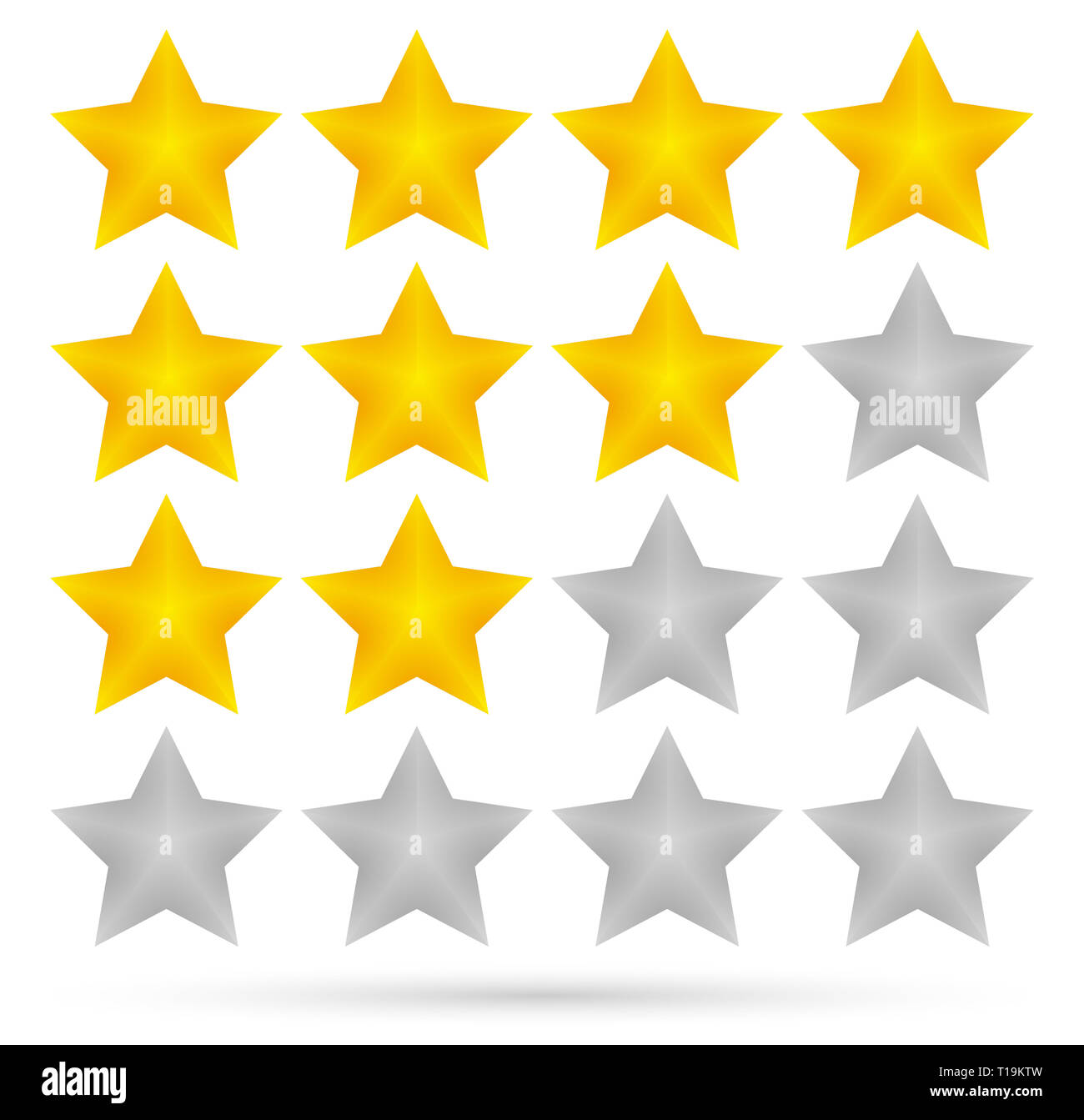 Vector illustration of a star rating system with 4 stars Stock Photo ...