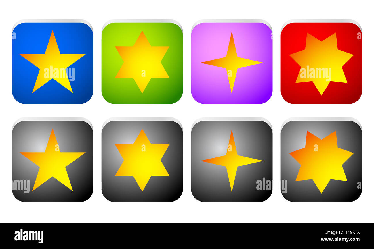 Rectangle star icons Stock Photo - Alamy