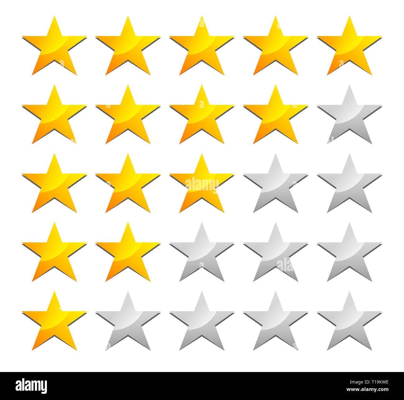 Stylish star rating template Stock Photo - Alamy