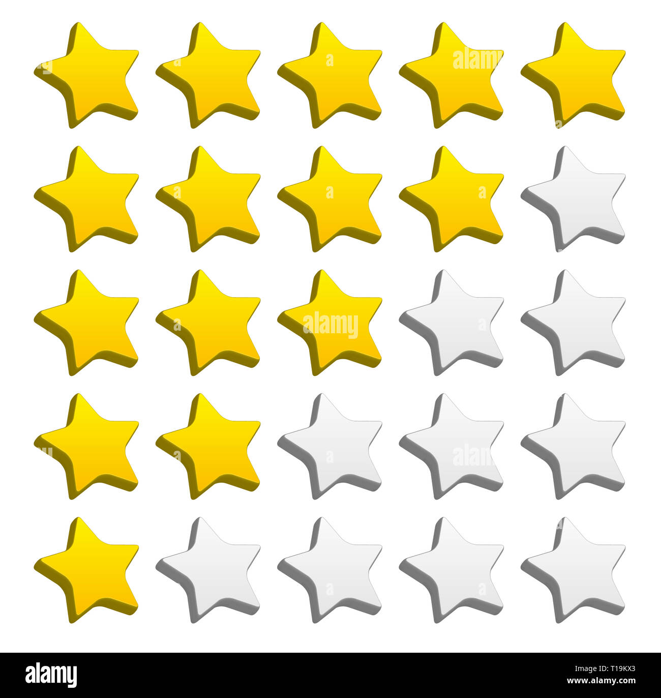 3d rounded star rating for rating, valuation, review concepts. Vector ...
