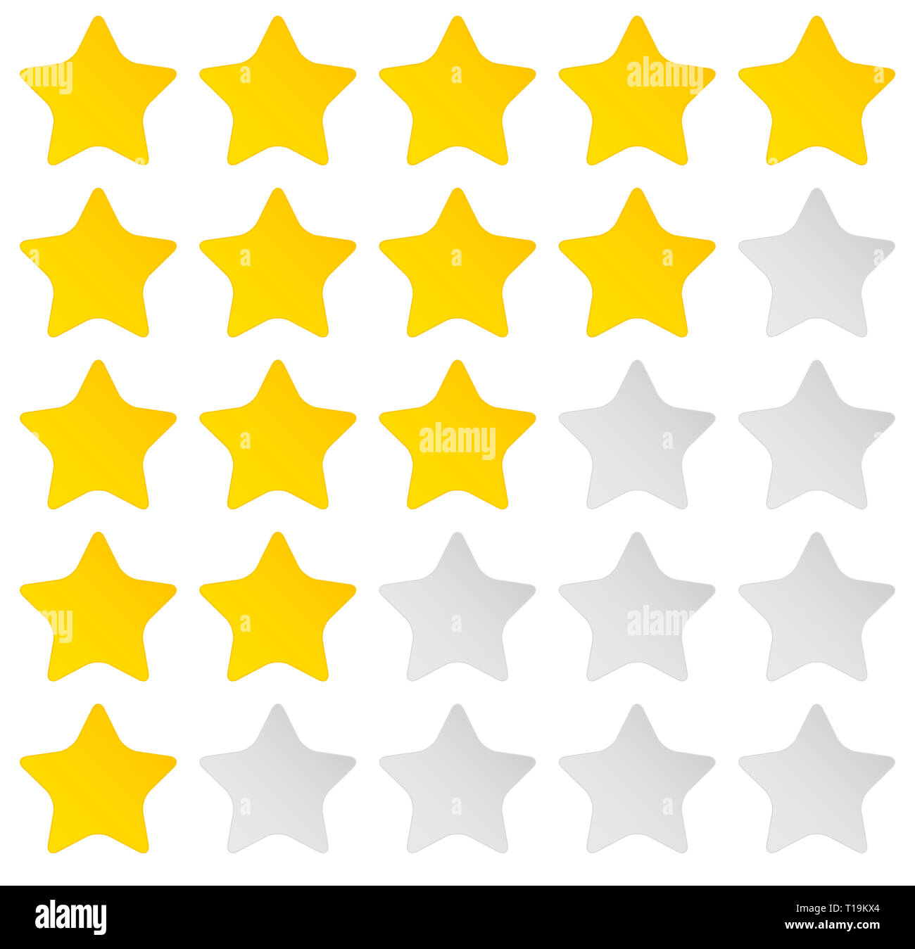 Simple rounded star rating. With outlines makes the stars pop out from ...